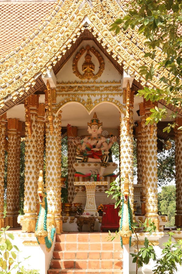 Buddhist Temple at Li Phi Waterfall, Laos Stock Image - Image of ...