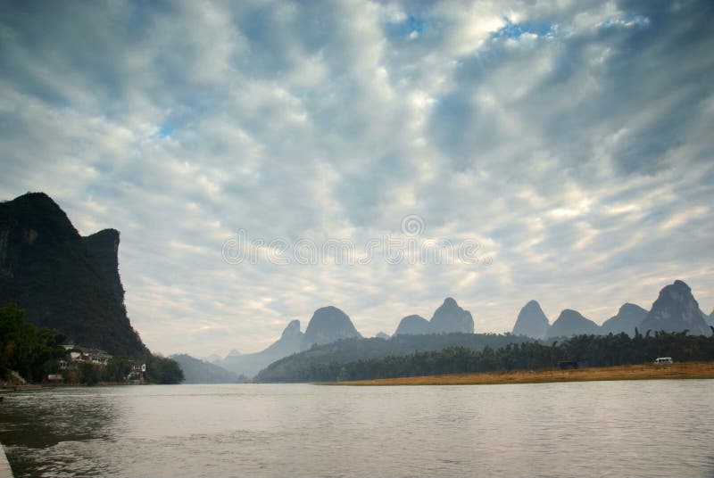 Li River Landscape in Morning Stock Image - Image of chinese, travel ...