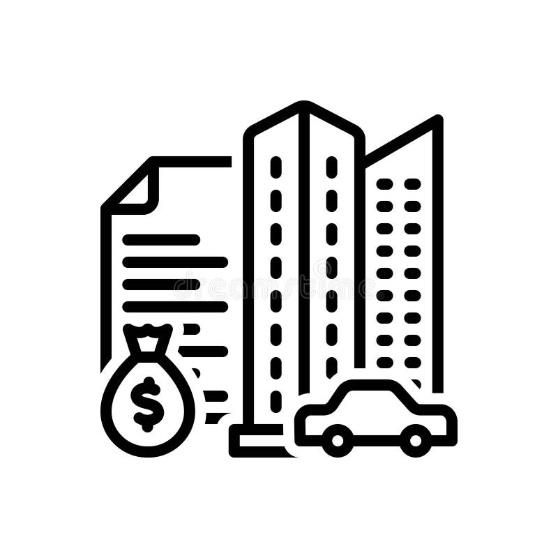 Black Line Icon for Liability, Responsibility and Dollar Stock Vector ...