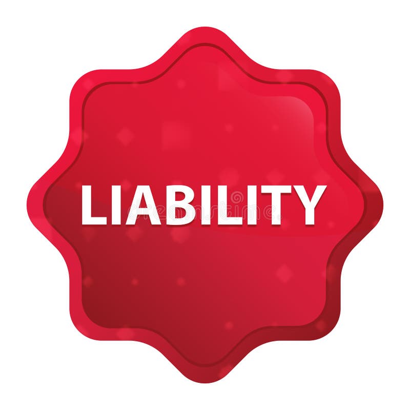 Liability Misty Rose Red Starburst Sticker Button Stock Illustration ...