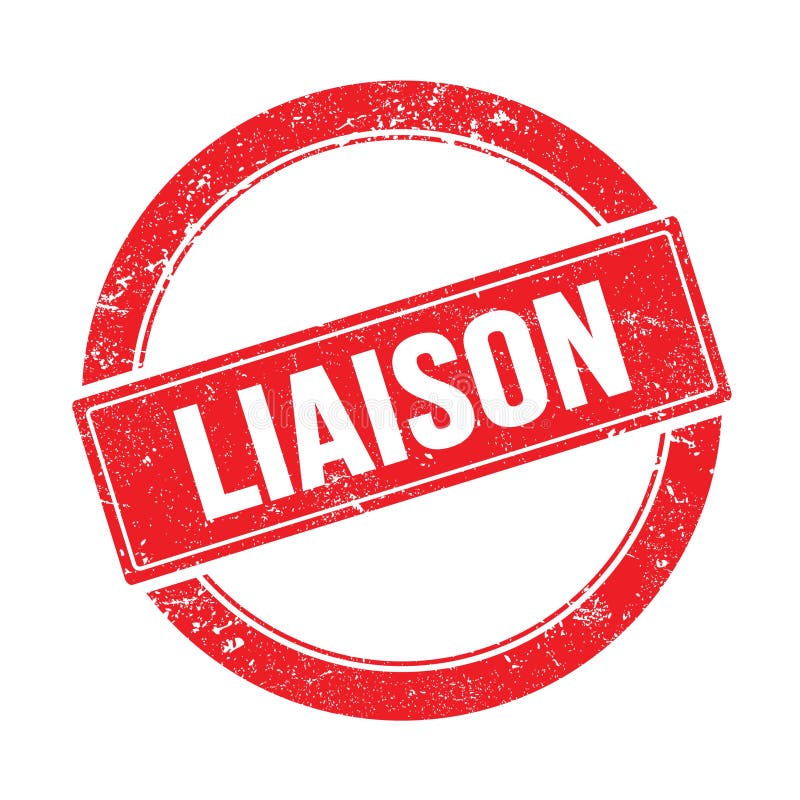 LIAISON Text on Black Grungy Round Stamp Stock Illustration ...