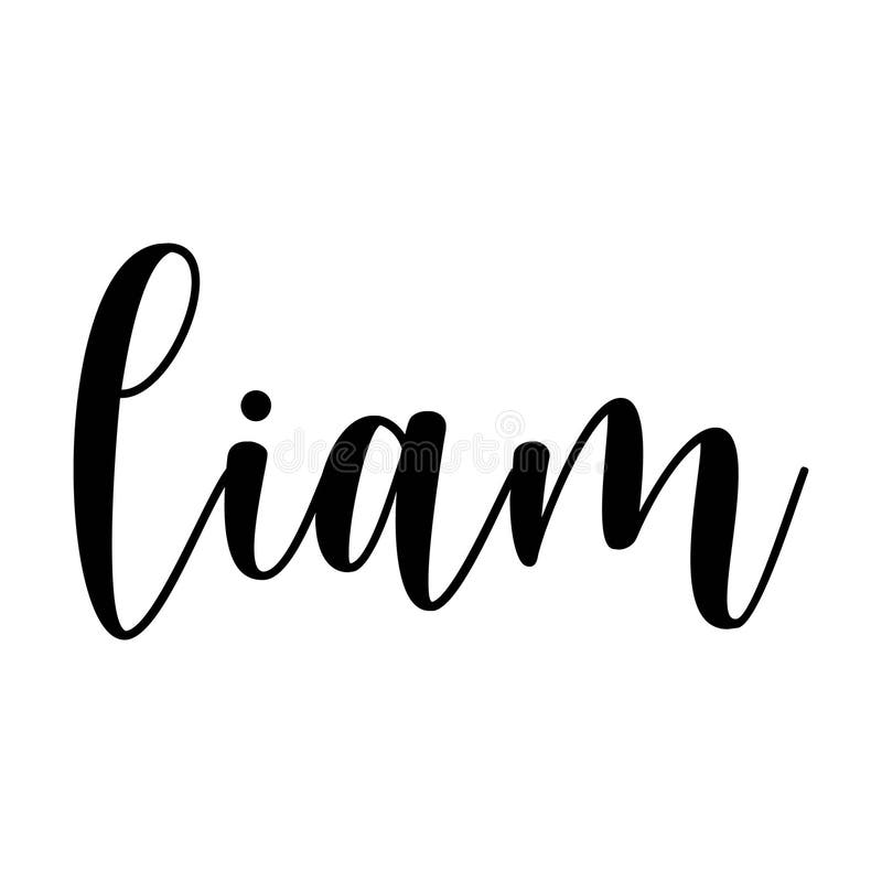 Liam Stylish Artistic Handwriting Name on the White Background ...