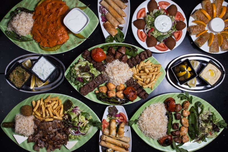 Libaneses food in dishes stock photo. Image of dishes - 179630490