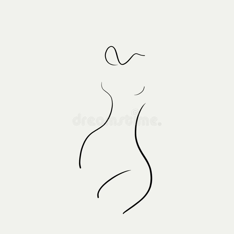 Line art female shape icon stock illustration. Illustration of line ...