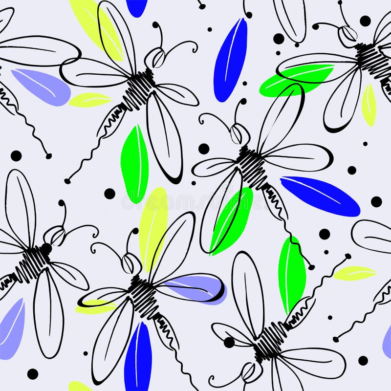 Libellules En Vol (vecteur) Illustration de Vecteur - Illustration du ...