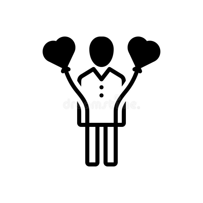 Black Solid Icon for Liberal, Benevolent and Generous Stock Vector ...