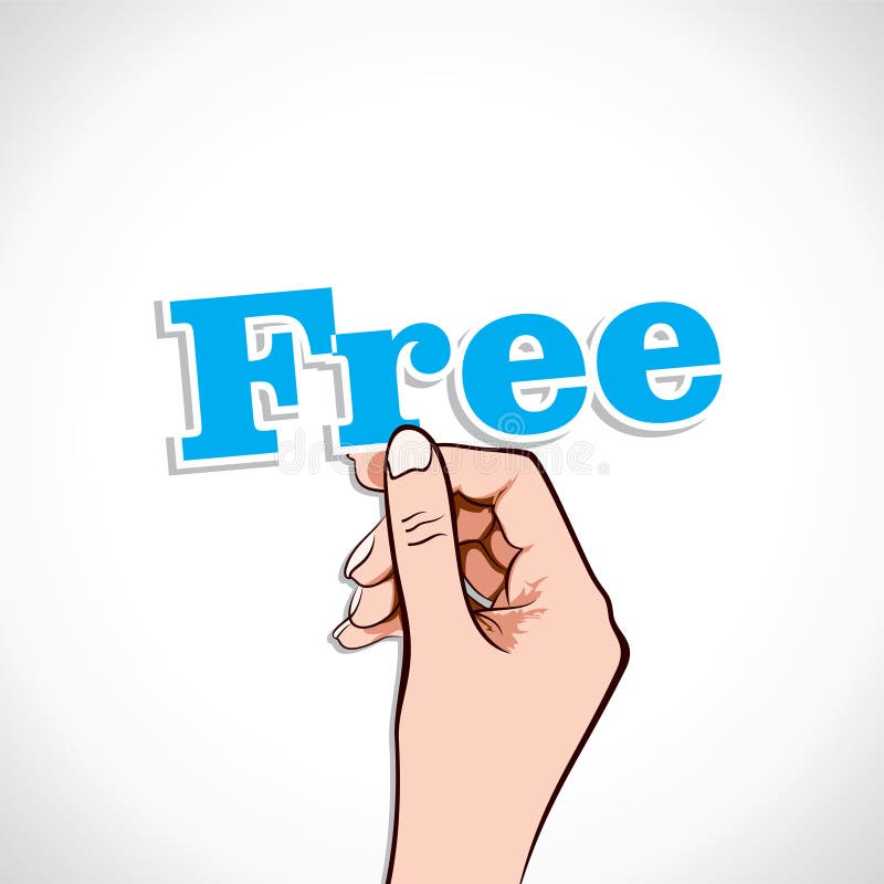 Palabra libre en la mano ilustración del vector. Ilustración de mano ...