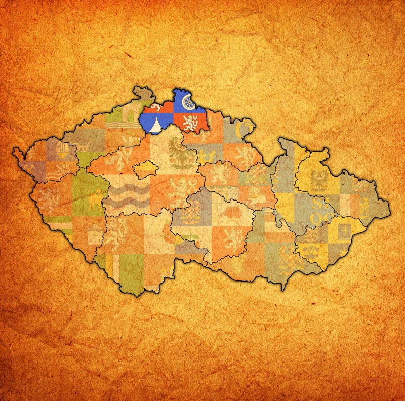 Liberec Region on Administration Map of Czech Republic Stock ...