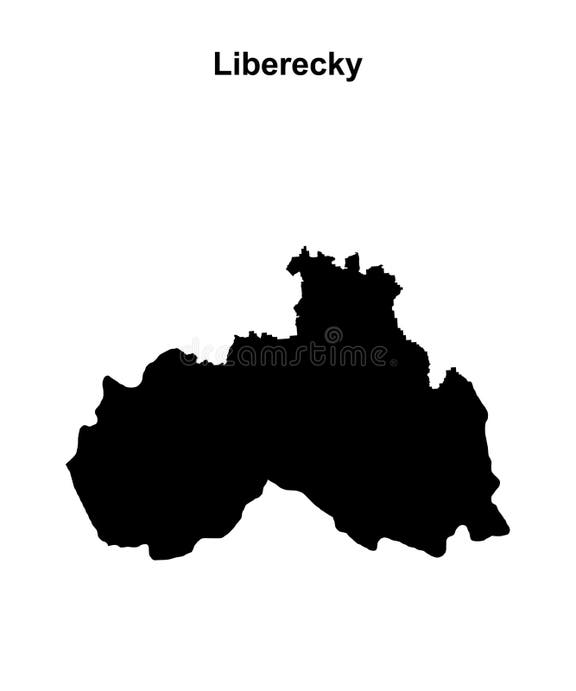 Liberecky outline map stock vector. Illustration of empty - 360357525