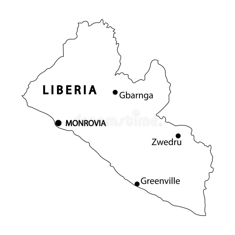 Liberia country map stock vector. Illustration of chart - 305066967