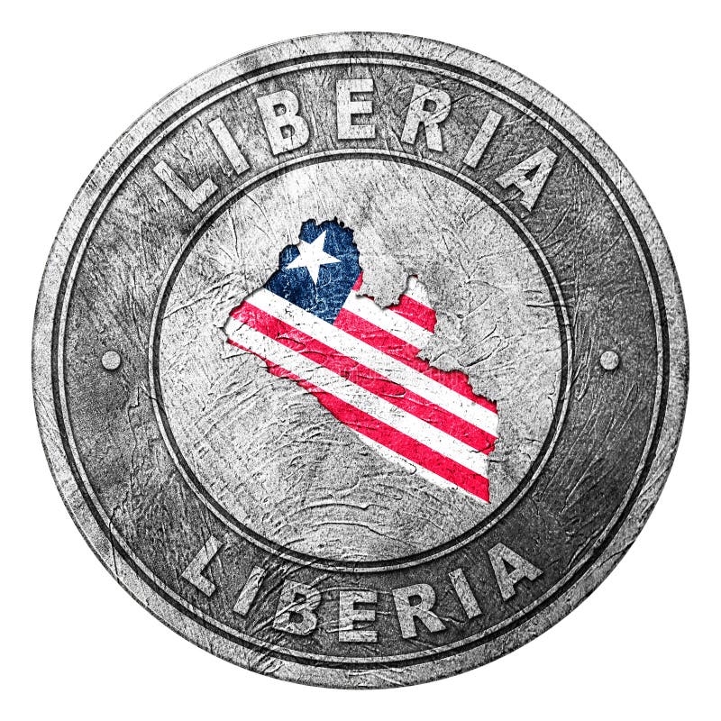 Liberia Flag Button with Map Stock Illustration - Illustration of ...