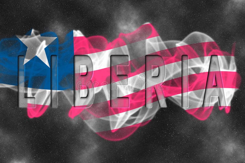 Liberia Flag with Starry Background Stock Illustration - Illustration ...
