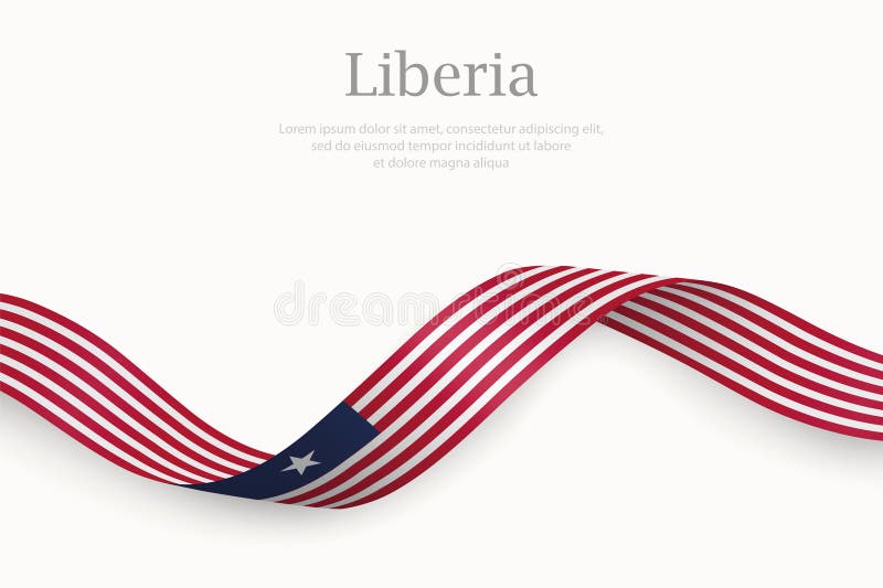 Liberia Flag on Waving Ribbon Stock Illustration - Illustration of ...