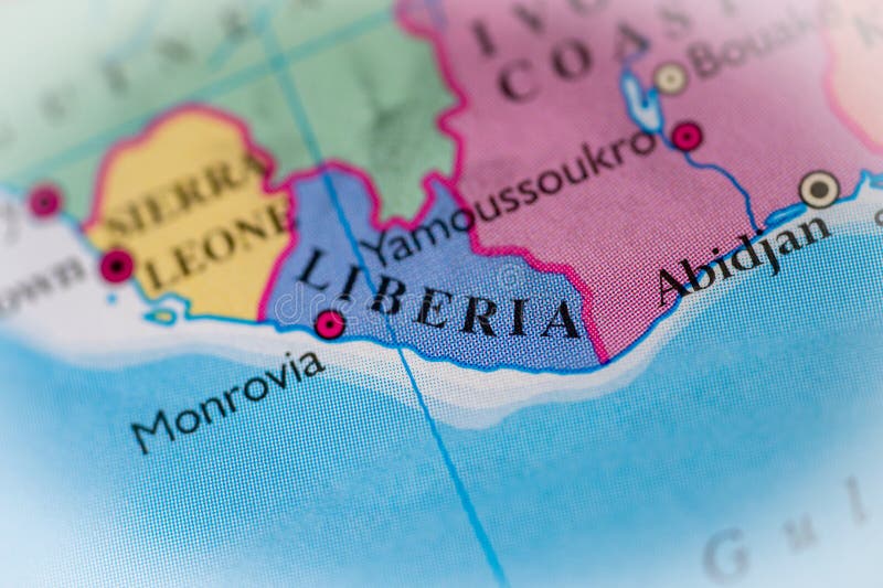 Liberia Highlighted on a World Map Stock Image - Image of spot, zoom ...