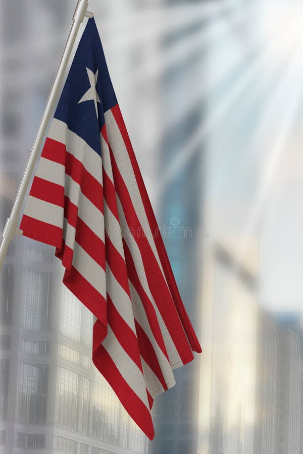 Liberia National Flag. Render 3D Stock Illustration - Illustration of ...