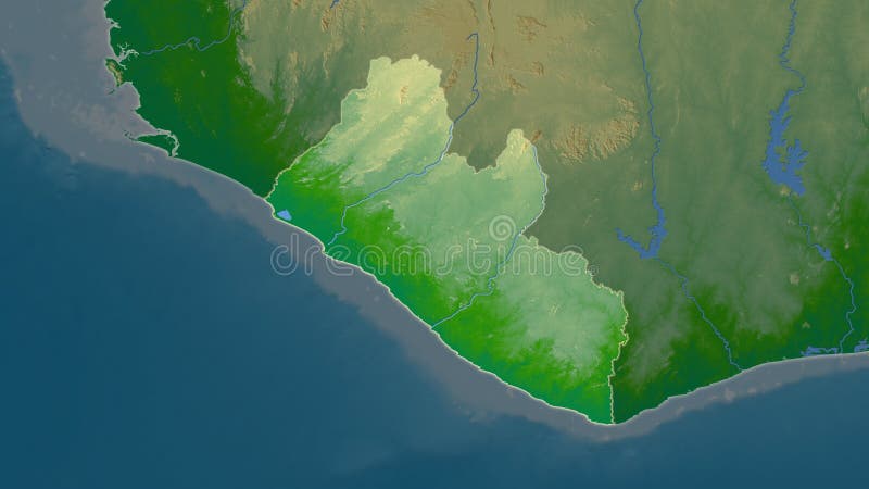 Liberia - Physical. Composition Stock Illustration - Illustration of ...