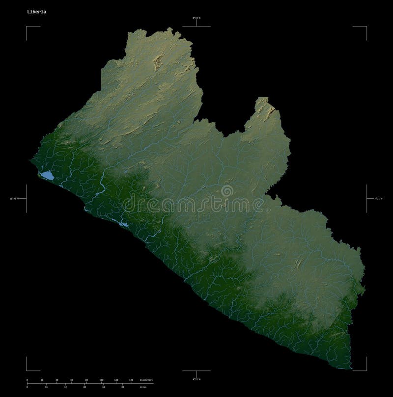 Liberia Shape on Black. Physical Stock Illustration - Illustration of ...