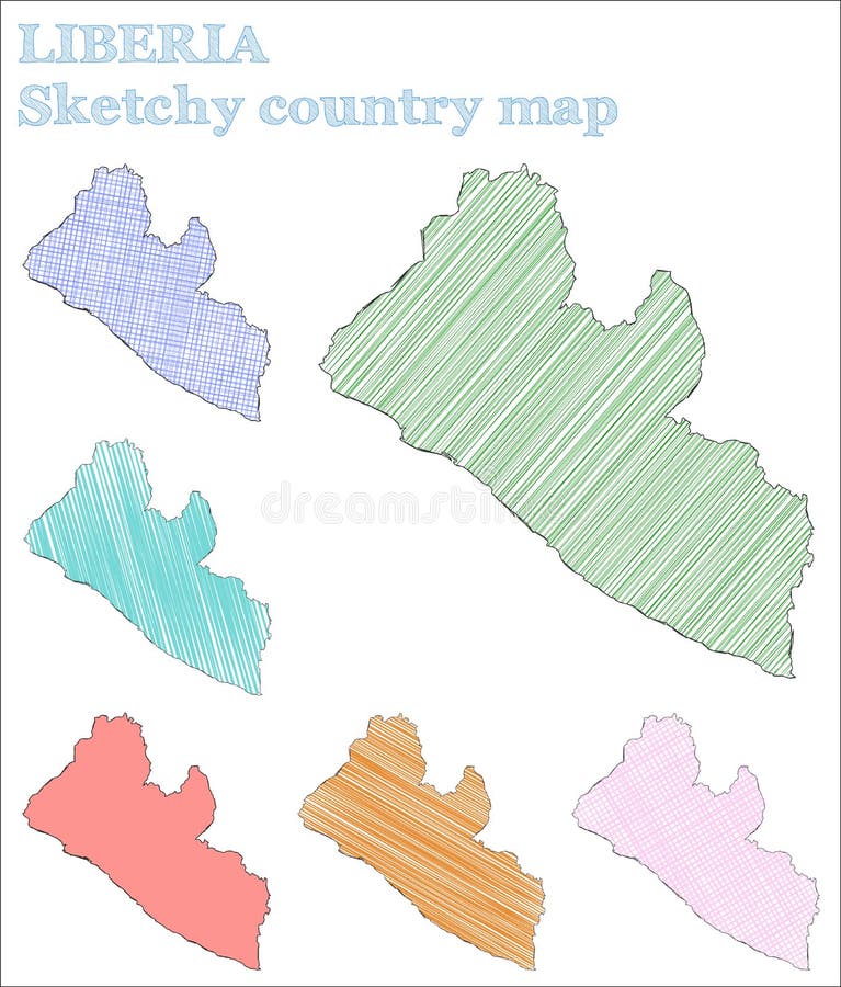 Sketch map of Liberia. stock vector. Illustration of hand - 183781434 Sketch map of Liberia. stock vector. Illustration of hand - 183781434