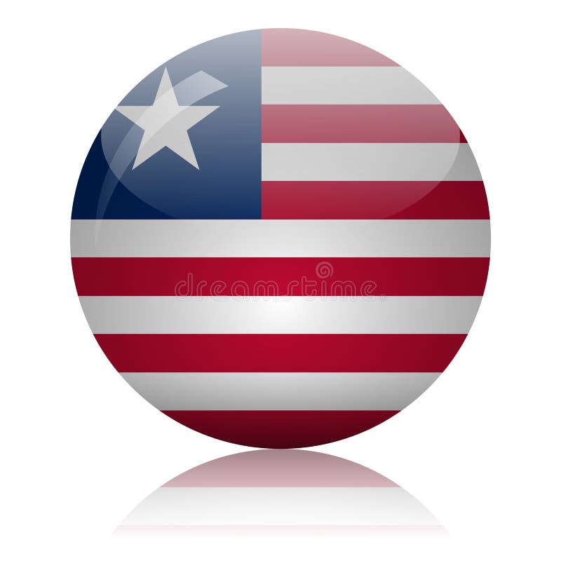 Liberian Flag Glass Button Vector Illustration Stock Vector ...