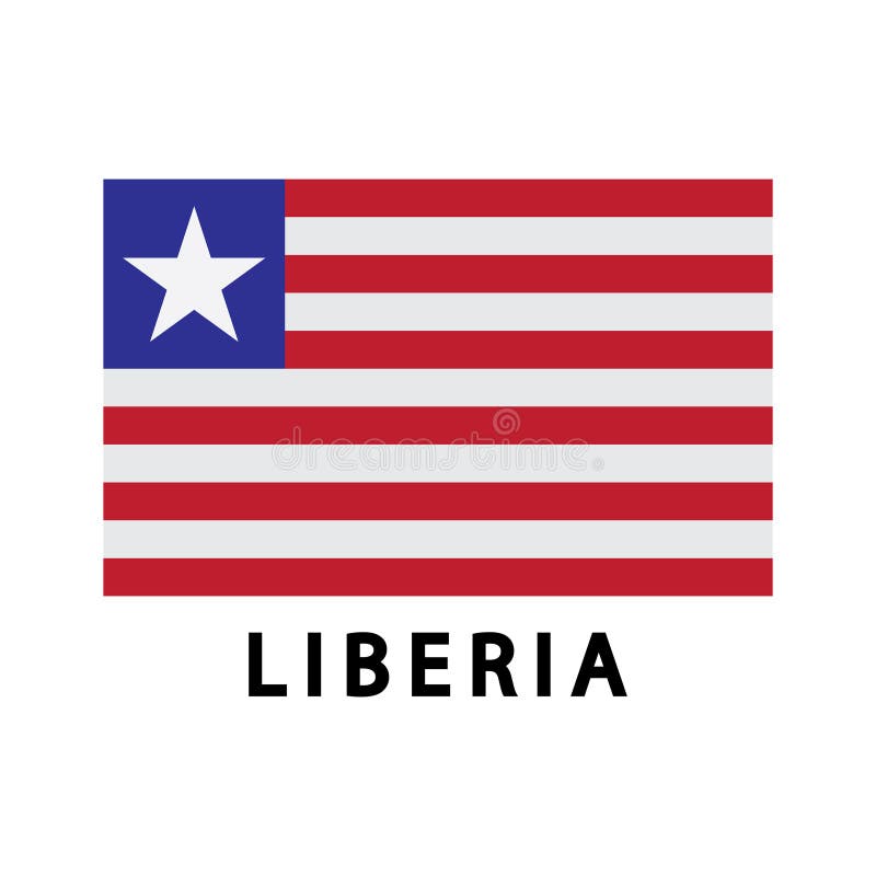 Liberian flag stock vector. Illustration of travel, white - 305339629