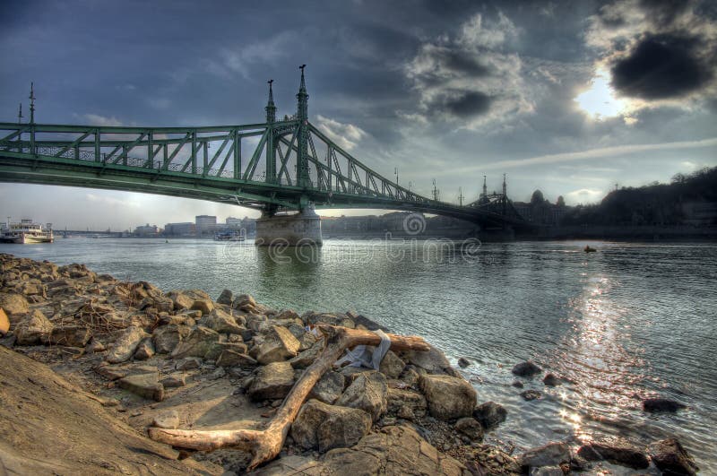 Liberty bridge stock photo. Image of ship, road, transport - 38400164