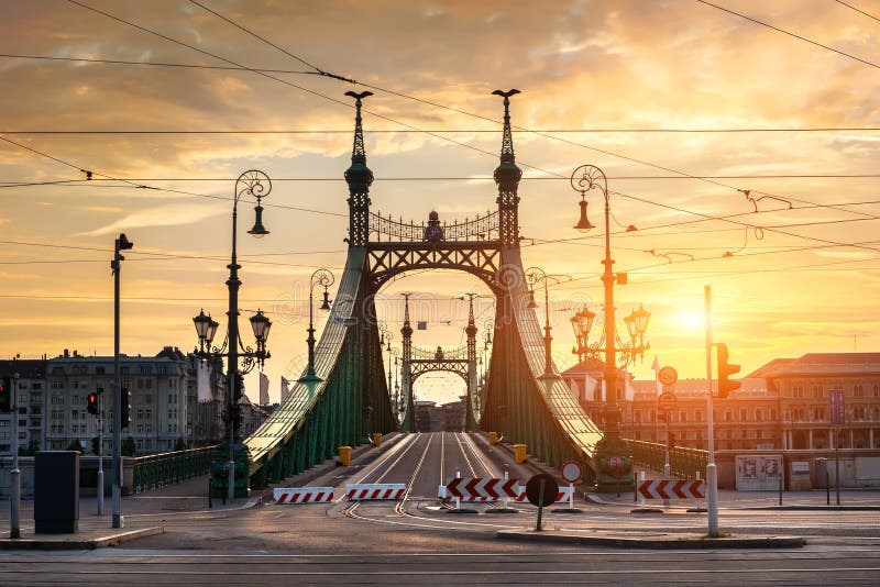 Liberty bridge on Danube stock photo. Image of green - 218853010