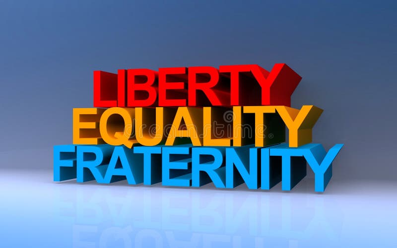 Liberty Equality Fraternity on Blue Stock Illustration - Illustration ...