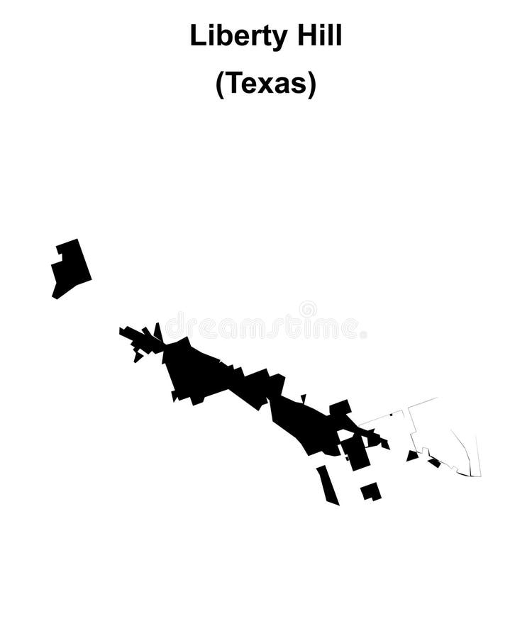 Liberty Hill outline map stock illustration. Illustration of region ...
