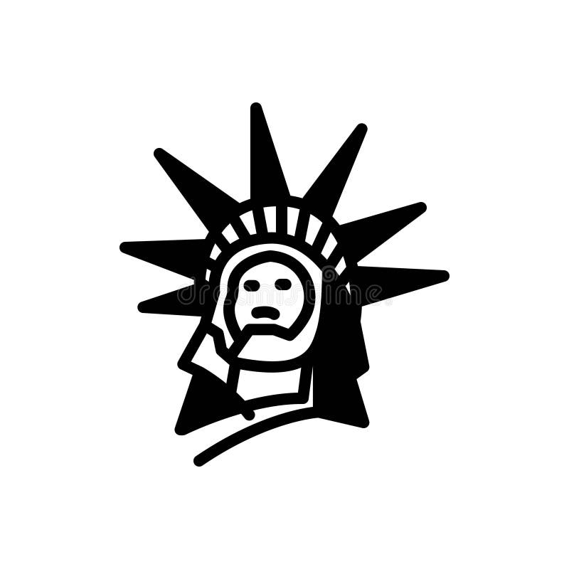 Black Solid Icon for Liberty, Statue and York Stock Vector ...