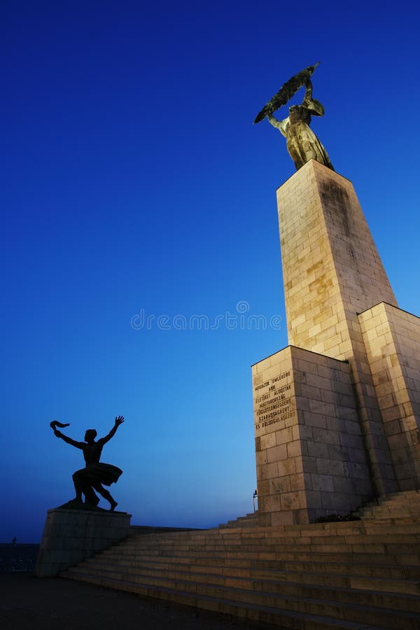 The Liberty Monument in Budapest Stock Photo - Image of dusk, evening ...