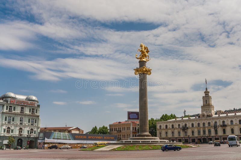 Liberty Square in the Center of Tbilisi Editorial Stock Photo - Image ...