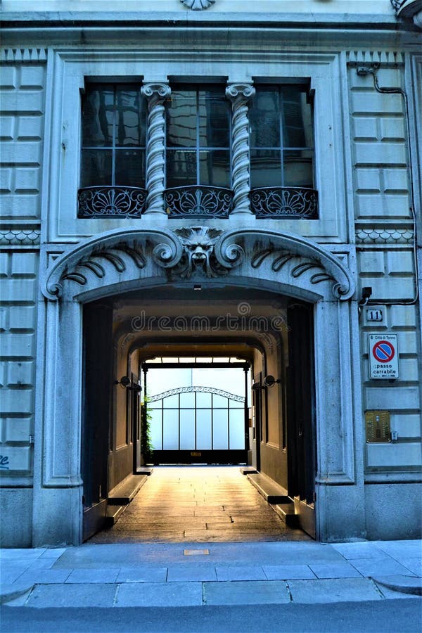 Liberty Style Building`s Entrance in Turin, Italy. Art, Architecture ... Liberty Style Building`s Entrance in Turin, Italy. Art, Architecture ...