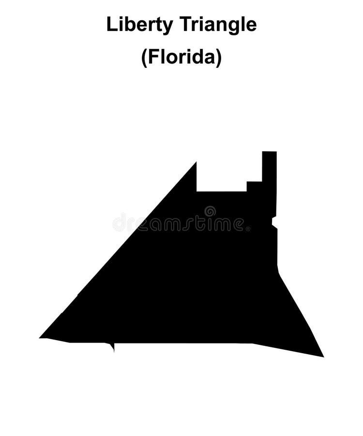 Liberty Triangle Outline Map Stock Vector - Illustration of boundary ...