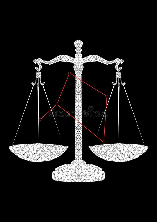 Constellation of Black and White Libra Constellation with Red Line of ...
