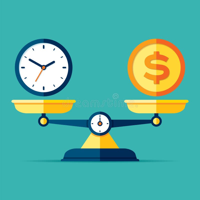 Time is Money. Scales Icon in Flat Style. Libra Symbol, Balance Sign ...