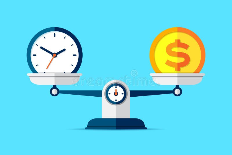 Time is Money. Scales Icon in Flat Style. Libra Symbol, Balance Sign ...