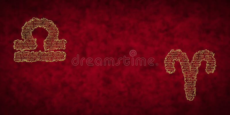 Libra and Aries Compatibility Stock Illustration - Illustration of ...