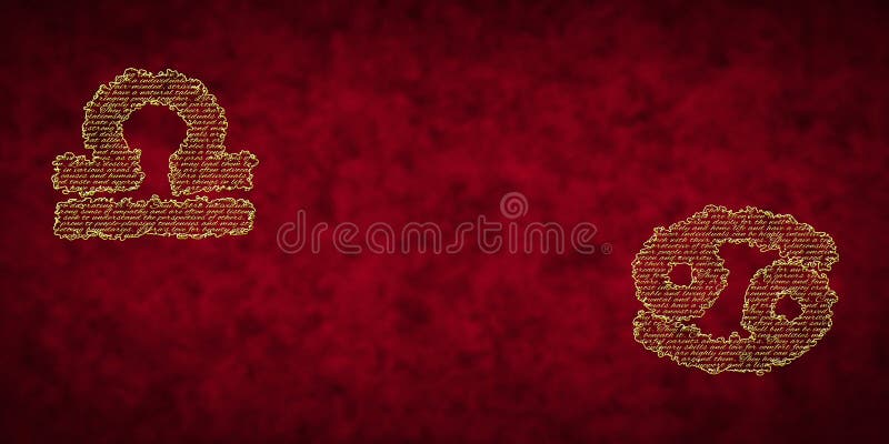 Libra and Cancer Compatibility Stock Illustration - Illustration of ...