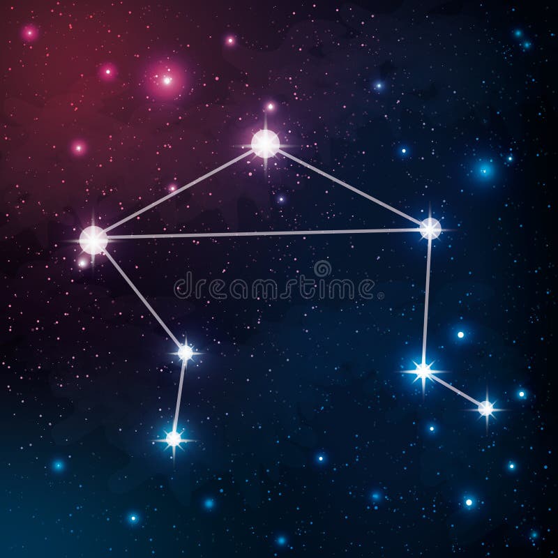 Libra Constellation in the Night Sky Stock Vector - Illustration of ...
