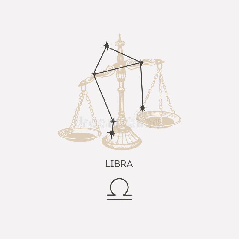 Libra Constellation Vector Illustration Stock Vector - Illustration of ...