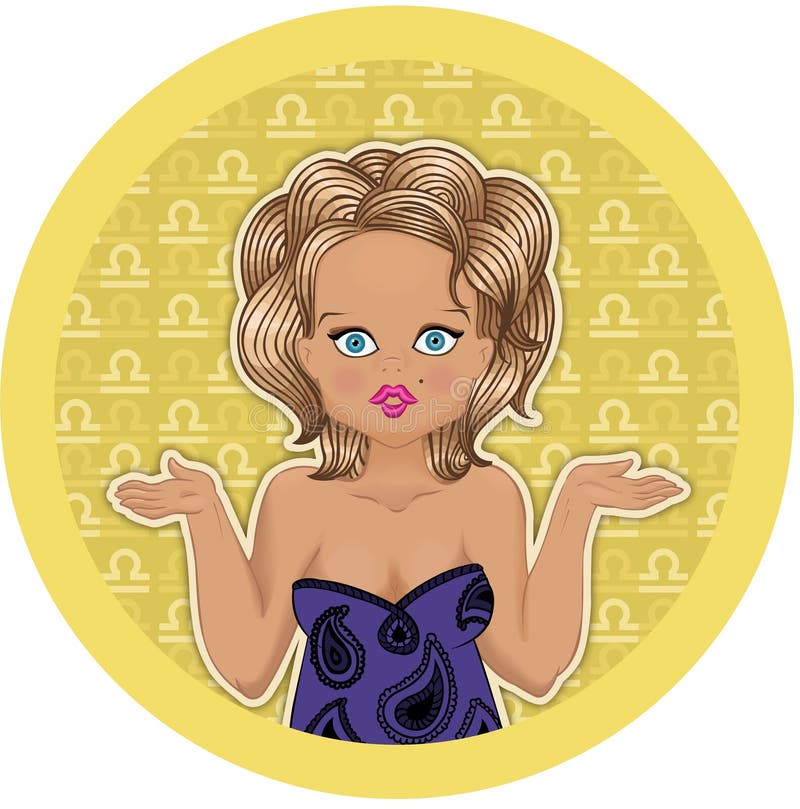 Libra Girl stock vector. Illustration of surprised, portrait - 27925754
