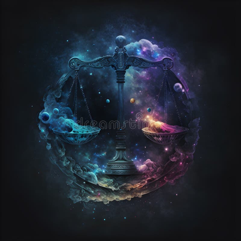 Libra horoscope sign stock illustration. Illustration of fire - 97782727