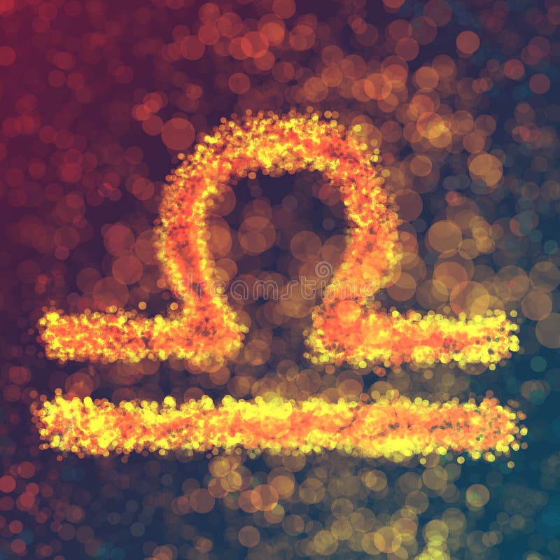 Libra horoscope sign stock illustration. Illustration of fire - 97782727
