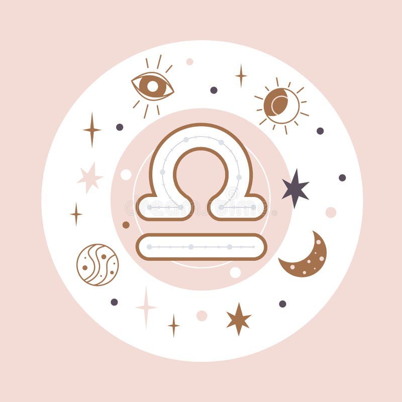 Libra Horoscope Sign Vector - Zodiac Astrology Element. Esoteric Symbol ...
