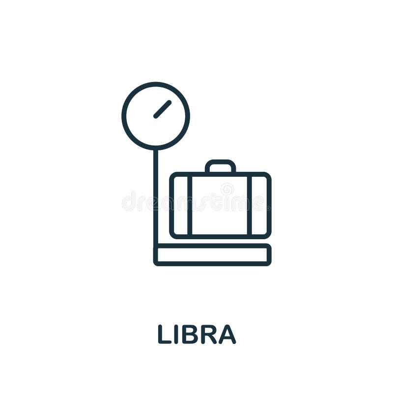 Libra Icon from Airport Collection. Simple Line Libra Icon for ...