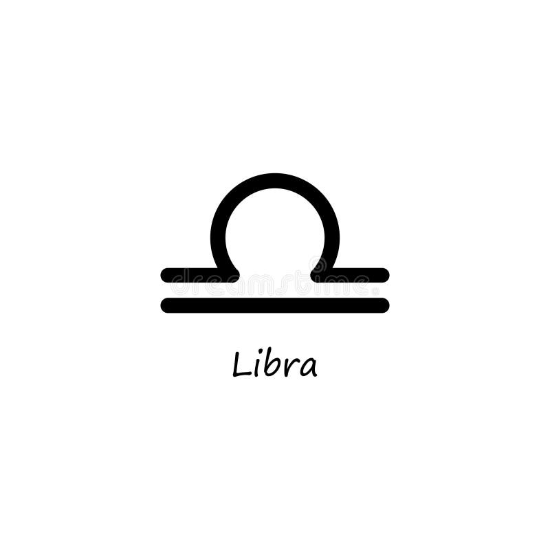 Libra Icon. Zodiac Line Black Symbol Stock Vector - Illustration of ...