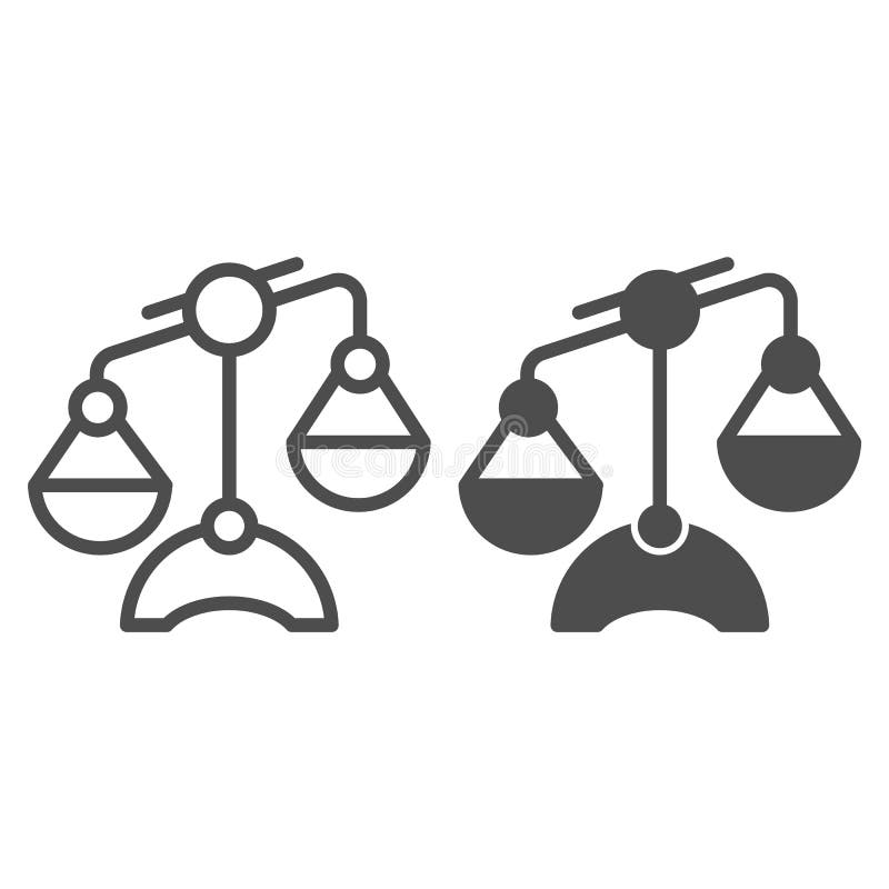 Libra Line and Glyph Icon. Scales Vector Illustration Isolated on White ...