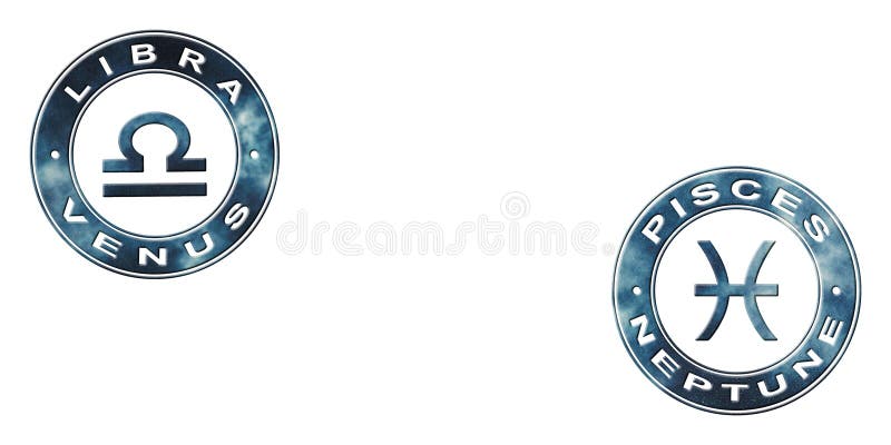 Libra and Pisces Compatibility Stock Illustration - Illustration of ...