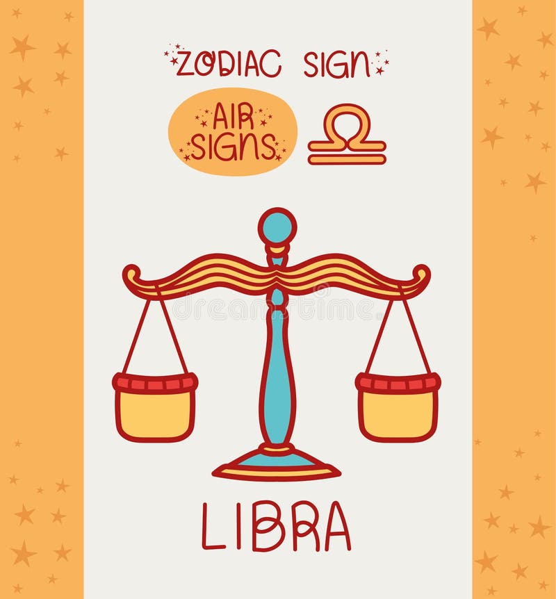 Libra sign card stock vector. Illustration of tarot - 229188300