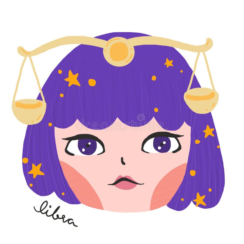 Libra sign cartoon stock illustration. Illustration of astrology ...